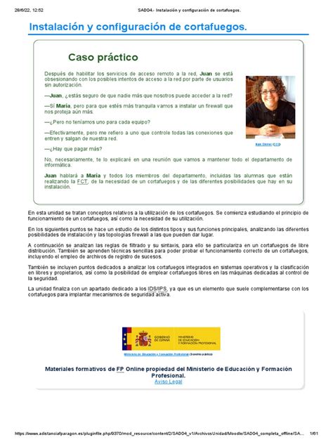 sad04 instalación y configuración de cortafuegos pdf cortafuegos