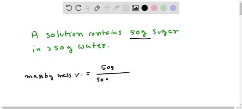 A Solution Is Prepared By Dissolving 10g Of Salt In 50 G Of Water Calculate The Concentration