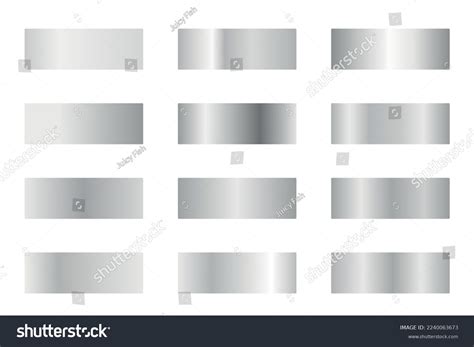 Set Shiny Silver Gradients Vectorart Stock Vector Royalty Free