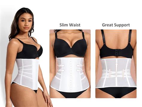 Feelingirl Waist Trainer For Women Mesh Corset Body Shaper With Stee