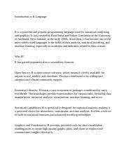 Introduction To R Language A Powerful Tool For Statistical Course Hero