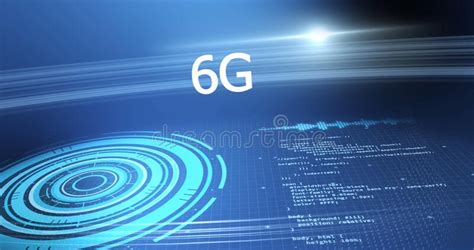 Image Of 6g Text With Scope Scanning And Data Processing Over Grid On