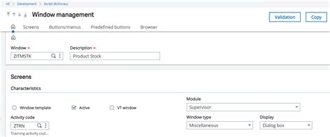 triggering windows and passing data from main window in sage x3 sage