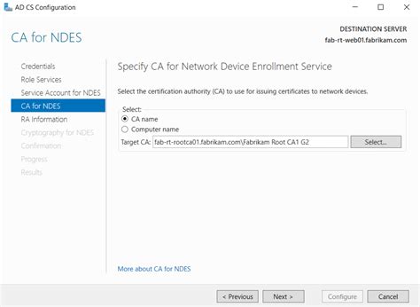 Common Network Device Enrollment Service Ndes Configuration Wizard