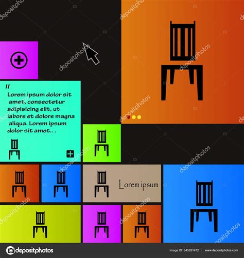 chair icon sign buttons modern interface website buttons cursor pointer