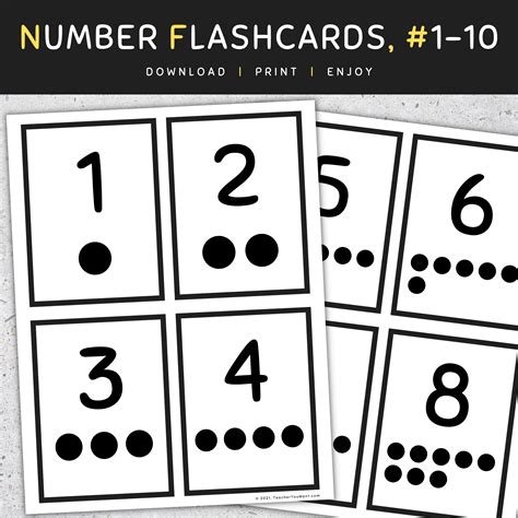 Number Flashcards With Counting Dots Ten Frames 1 10 Made By Teachers In 2024 Number