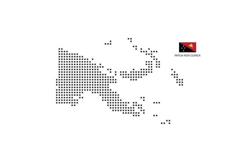 Vector Square Pixel Dotted Map Of Papua New Guinea Isolated On White Background With Papua New