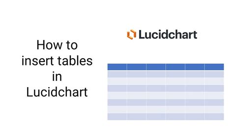How To Insert Tables In Lucidchart Youtube