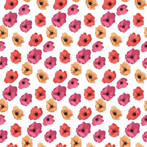 Abstract Flower Poppy Seamless Pattern Background Floral Poppy