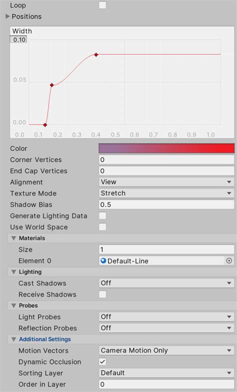 Unity Manual Line Renderer Component
