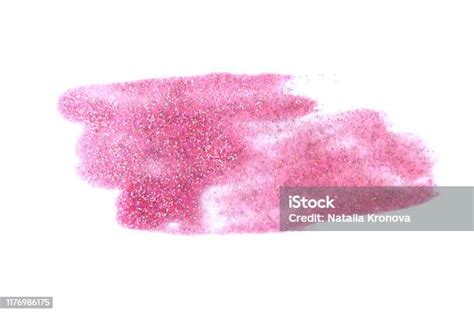 흰색 배경에 추상 수채화 줄무늬입니다 격리 손으로 그린 배경 종이에 아쿠아렐 브러쉬 얼룩이 있습니다 핑크 글리터 색상 고풍스런에