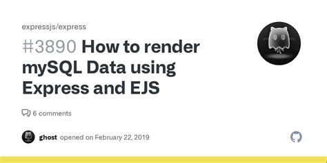 How To Render Mysql Data Using Express And Ejs · Issue 3890