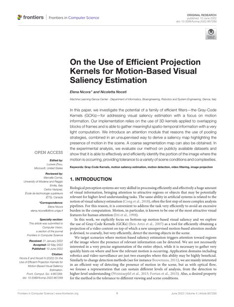 pdf on the use of efficient projection kernels for motion based