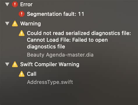 Ios Xcode 114 Archiving Project Segmentation Fault 11 Stack