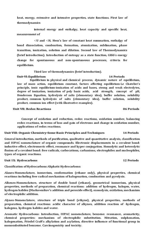 Pseb Class 11th Chemistry Syllabus 2024 Pdf