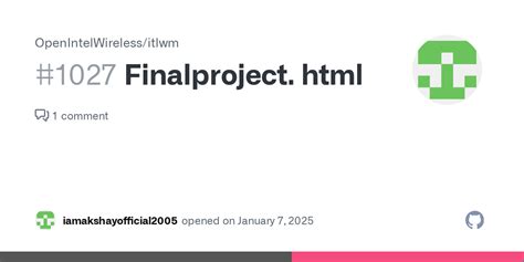 Finalproject Html · Issue 1027 · Openintelwirelessitlwm · Github