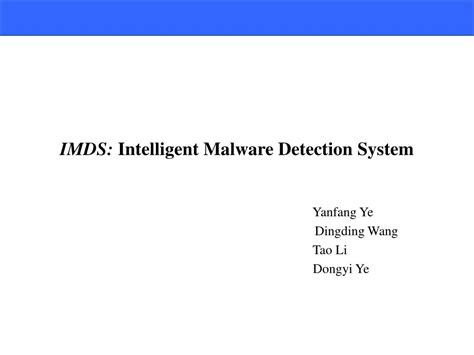 Ppt Imds Intelligent Malware Detection System Powerpoint