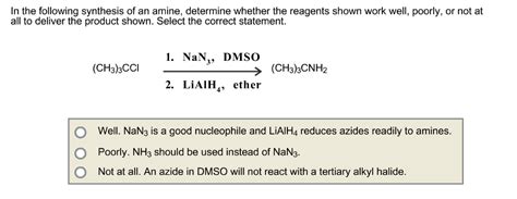 Solved In The Following Synthesis Of An Amine Determine