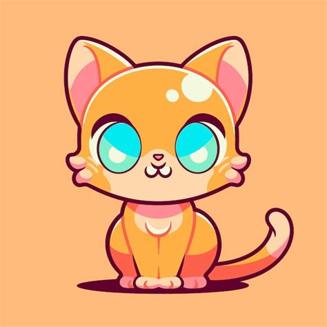 Premium Vector Adorable Feline Friend Chibi Vector Style Of A Cute
