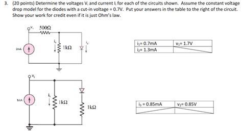 Solved Determine The Voltages Vi And Current Ii For Each Chegg