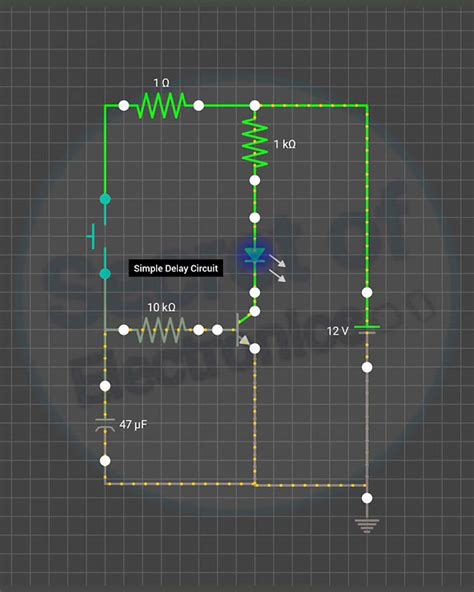 simple delay circuit using transistor and some other basic components