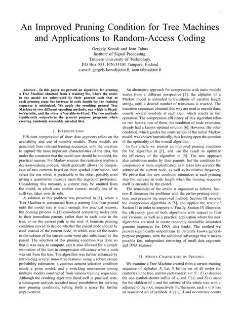 Pdf An Improved Pruning Condition For Tree Machines And Applications To Random Access Coding
