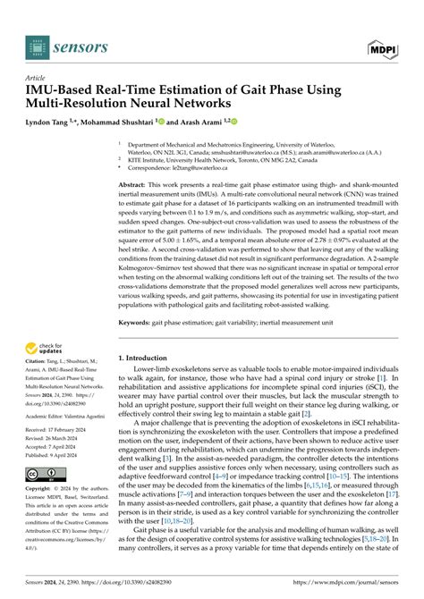 Pdf Imu Based Real Time Estimation Of Gait Phase Using Multi Resolution Neural Networks