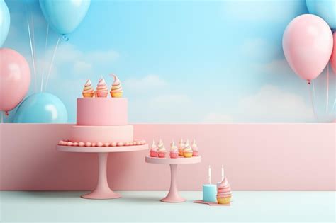 Birthday Themed Background With An Array Of Objects On Brown Backdrop