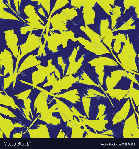 Brush Strokes Leaf Seamless Pattern Design Vector Image