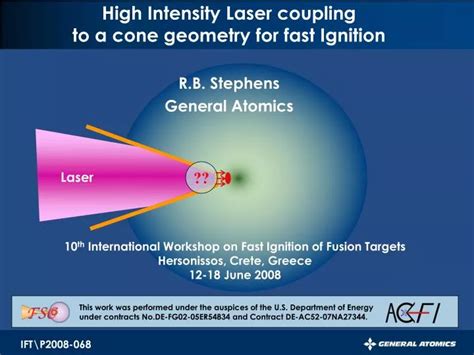 PPT High Intensity Laser Coupling To A Cone Geometry For Fast Ignition PowerPoint Presentation