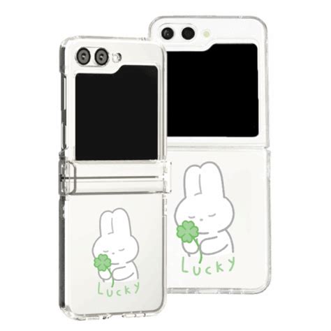 🚀🚀🚀 신상 럭키래빗 갤럭시z플립5 Z플립4 힌지보호 일체형 투명하드케이스 기본 디자인케이스 에이블리