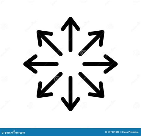 Versatile Icon Multifunction Sign Arrows Pointing In Different Directions Multipurpose Symbol