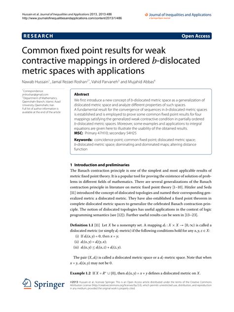 Pdf Common Fixed Point Results For Weak Contractive Mappings In Ordered