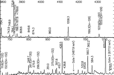 coincidence spectrum double gated on the 487 9 and 677 0 kev