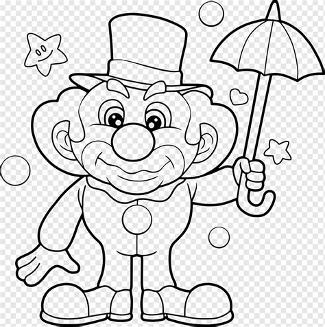 만화 광대 선화 Png Pngwing