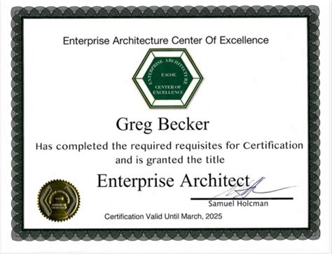 Greg Becker On Linkedin Completed My Enterprise Architecture