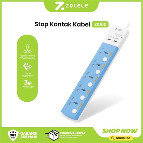 Zolele Cable Socket 5 Power Socket 2 Usb Charger Electric Plug Hole