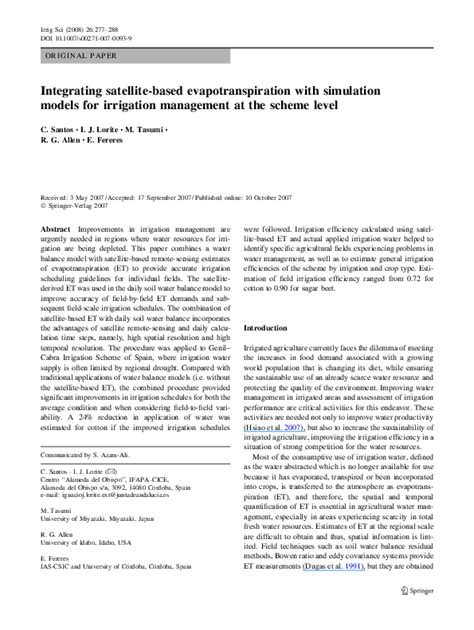 Pdf Integrating Satellite Based Evapotranspiration With Simulation