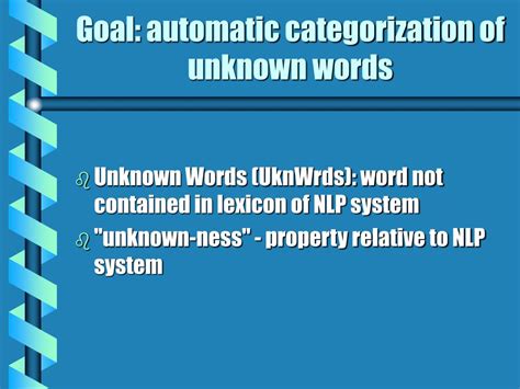 Ppt Categorizing Unknown Words Powerpoint Presentation Free Download Id4615566