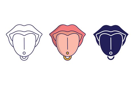 Outline Toung Piercing Vector Icon 23228821 Vector Art At Vecteezy