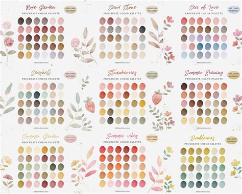 Procreate Color Palette Swatches Palette Bundle Color Palette Procreate Art Ipad Illustration Etsy