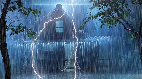 야간 뇌우의 소리 양철지붕에 내린 폭우 And 강렬한 천둥 수면을 위한 백색소음 Youtube