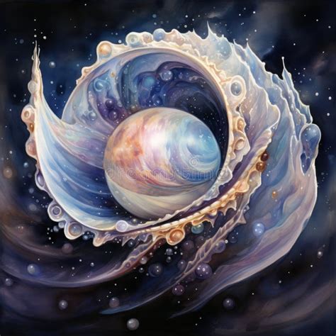 Fantasy Space Illustration The Birth Of A Planet In Space Stock