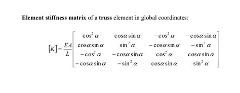 Solved Element Stiffness Matrix Of A Truss Element In Global Chegg Com