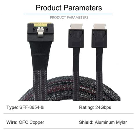 Mini Sas Host Bus Connection Sff8643 Backplane Expansion Data Cable