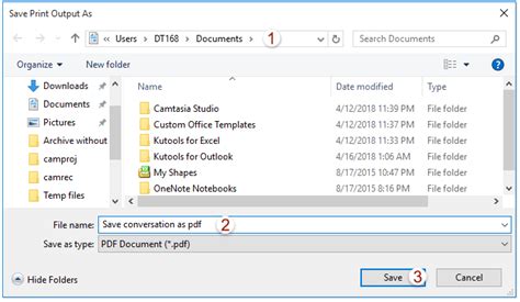 How To Save Outlook Conversation As PDF