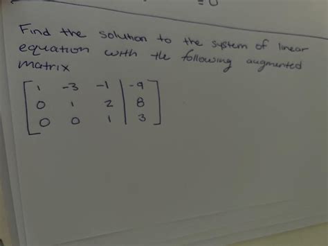 Solved Find The Solution To The System Of Linear Equation Chegg