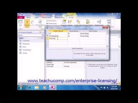 Microsoft Office Access Tutorial Indexing Tables Lesson Employee Group Training Artofit