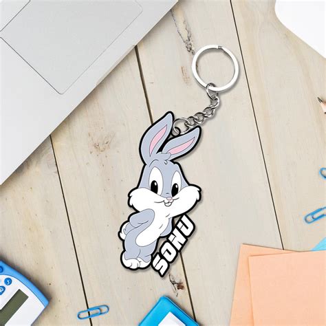 Cute Cartoon Rabbit Keychain With Name Rabbit Keyrings Love Craft T