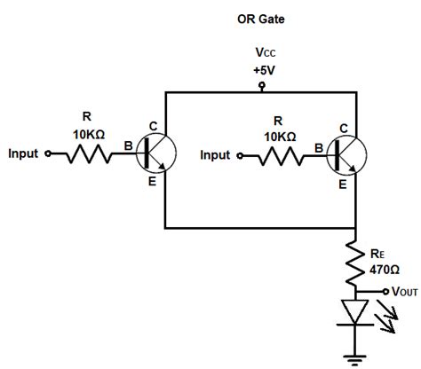 Circuit Diagram Of Or Gate Using Transistor Working Of Or Ga